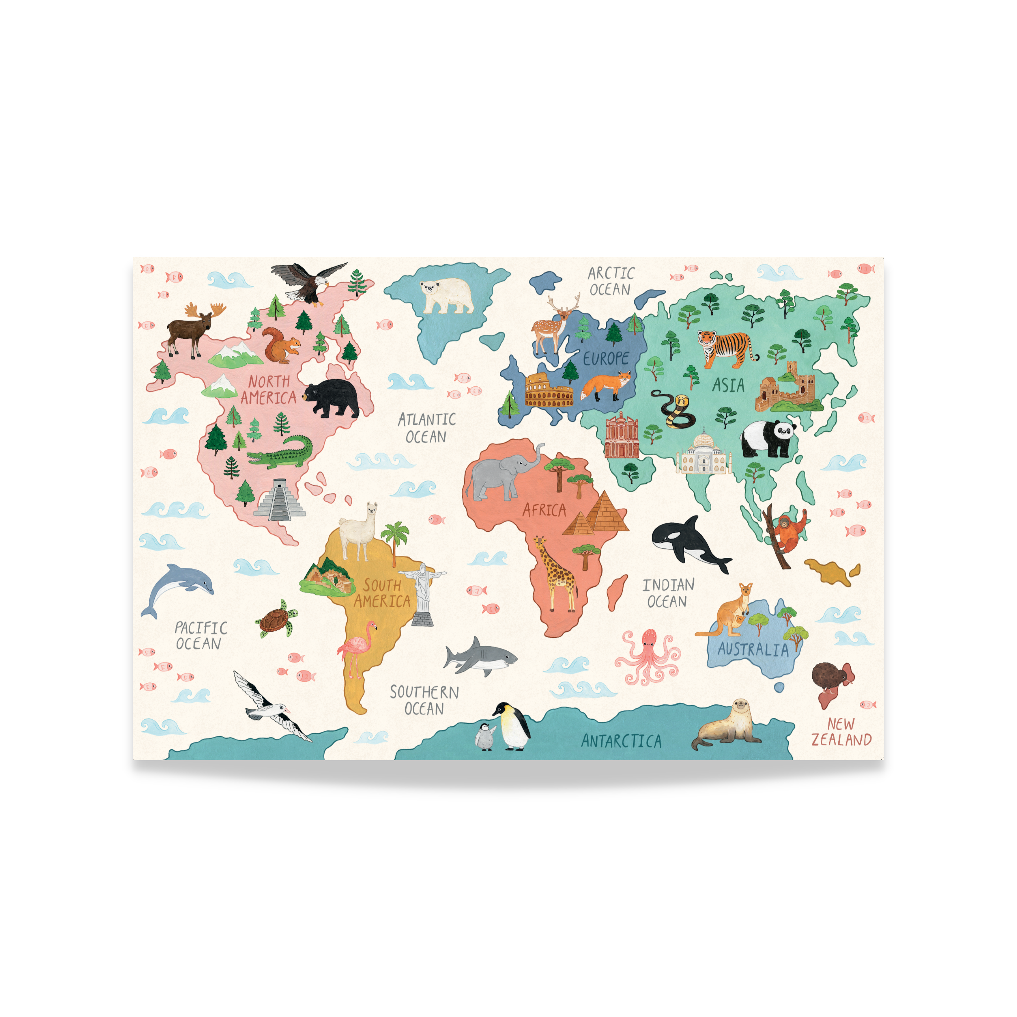 World Map Printable Poster Vintage Old World Map British Empire 1800's